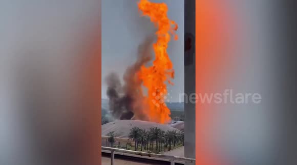 Four injured as huge orange tongue of fire engulfs biogas plant reactor ...