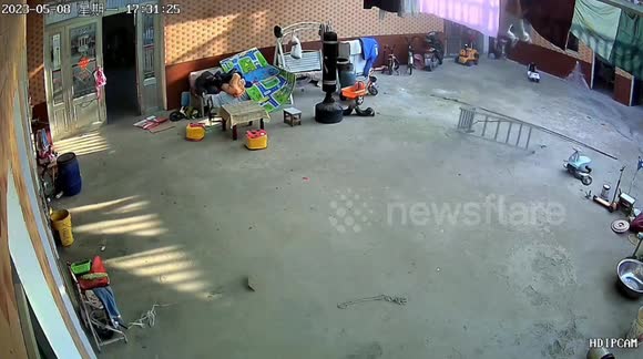 Three-year-old boy rescues gran dangling from washing line by lifting ...