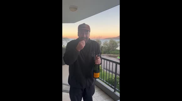 Watch as man accidentally hits bird while opening Champagne bottle ...