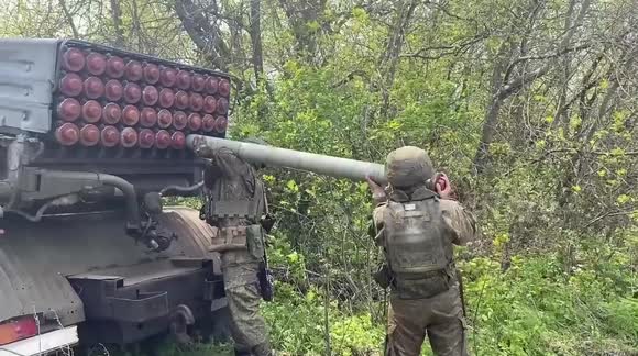 A handout video made available by Ministry of Defence of the Russian ...
