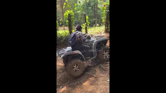 Man Driving Quad Dirt Bike crashes it backwards trying to climb a steep ...