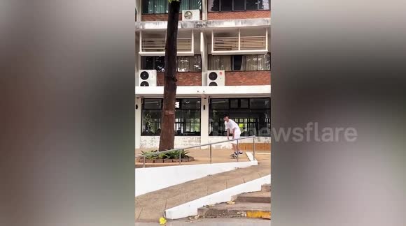 Skater lands on his groin in painful handrail fail - Buy, Sell or ...