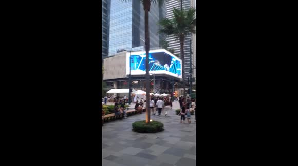 The BGC digital billboard, which covers 400 square meters of multimedia ...