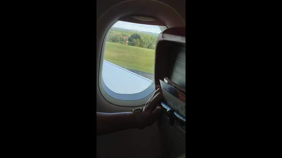 Terrifying moment passenger films Jet2 plane tipping violently towards ...