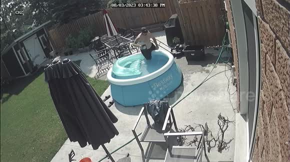 Man Slides Backwards Out Of Inflatable Pool - Buy, Sell or Upload Video ...