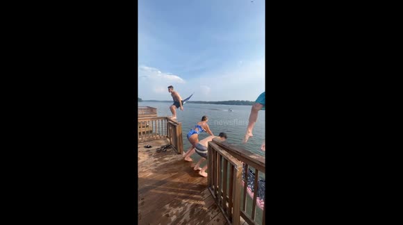 Dock Jump Slip and Fail - Buy, Sell or Upload Video Content with Newsflare