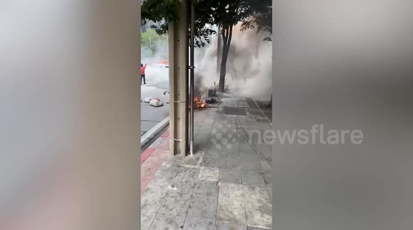 Huge electrical transformer blast injures four road users in Bangkok ...