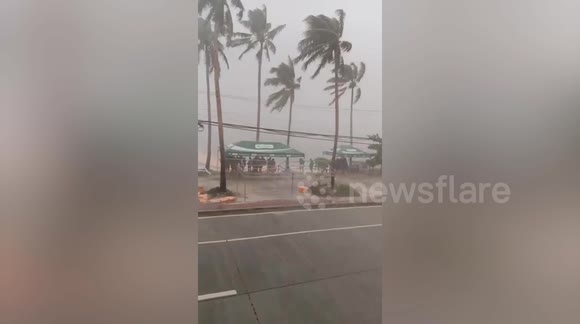 Tourists take shelter as Typhoon Haikui batters holiday island in the ...