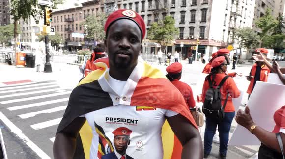 Demonstrators take to the streets during a Ugandan protests against ...