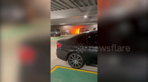 Video shows single vehicle in flames hours before Luton Airport car ...
