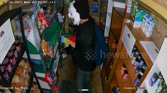 Police arrest man after boy's foodbank was raided by panda mask-wearing ...