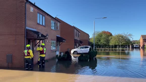 Residents of Retford in Nottinghamshire, UK are evacuated after Storm ...