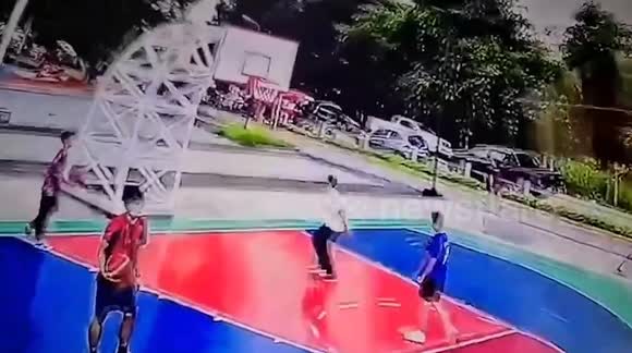 Basketball hoop collapses twice narrowly missing players - Buy, Sell or ...