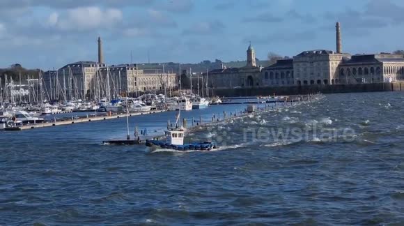 Storm Ciaran: Choppy waters in Plymouth harbour as boats take shelter ...