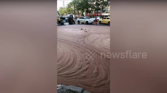 Thick mud bubbles up from road in China - Buy, Sell or Upload Video ...