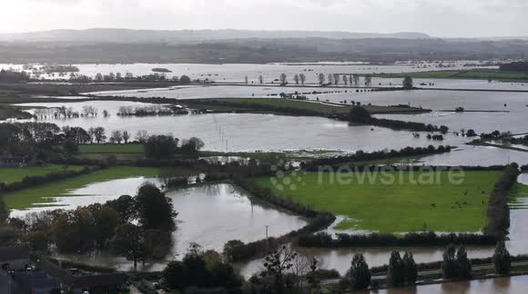 Drone reveals huge scale of Storm Ciaran flooding in Somerset - Buy ...