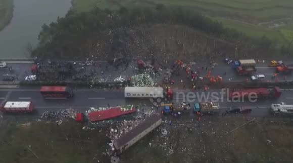 Massive lorry explosion on motorway - aerial footage - Buy, Sell or ...