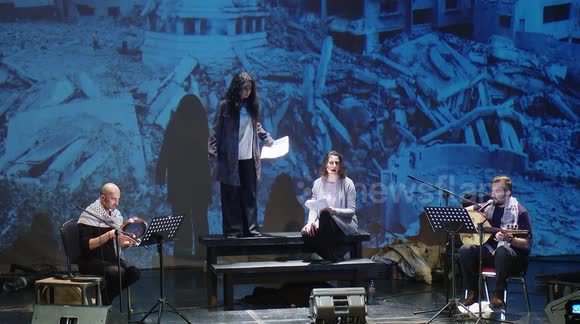 Theatrical performance held in Amman to support Palestinians in Gaza ...