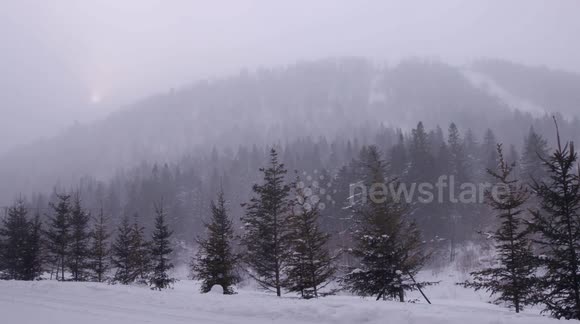 Multi lens shooting of the ice and snow world during the cold season ...