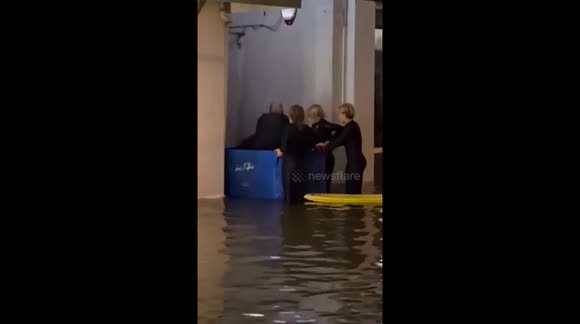 Man rescued from flood in BIN by youngsters cashing in on extreme ...
