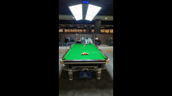 Poolside comedy: maximum force billiards sends player on the pool table ...