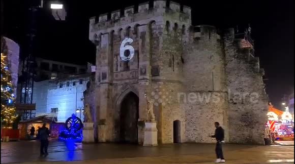 Castle lights up with decorations for the festive season in December ...