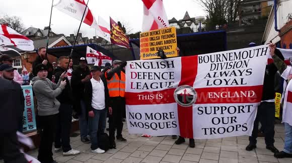 English Defence League (EDL) demonstration & counter-protest in High ...