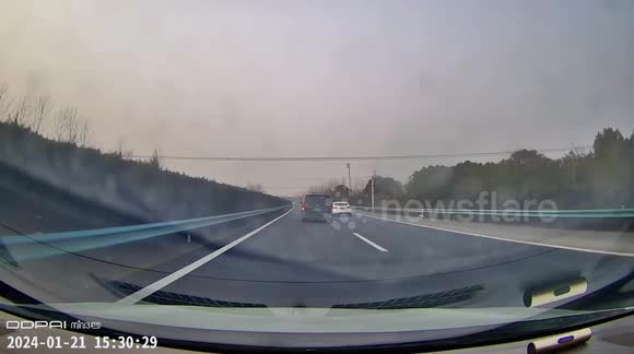 China: Dashcam Captures Heart-Stopping Moment Tire Breaks Loose From ... China: Dashcam Captures Heart-Stopping Moment Tire Breaks Loose From ...