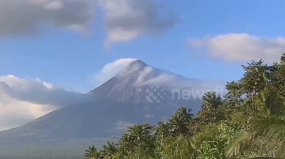 Mayon Volcano spews ash column during eruption in the Philippines - Buy ...