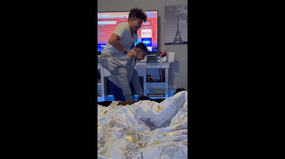 Siblings' giggle fest: Sibling duo turns a piggyback flop into a ...