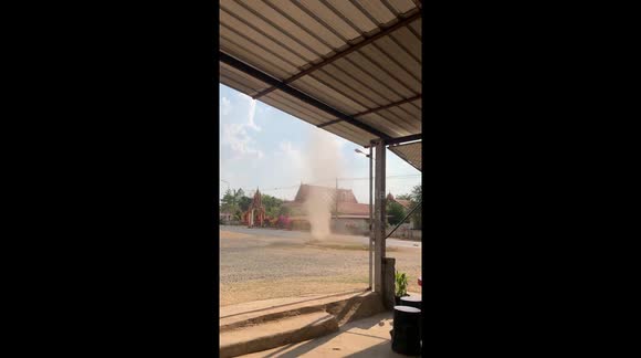 Mini dust devil tornado dances playfully across car park - Buy, Sell or ...