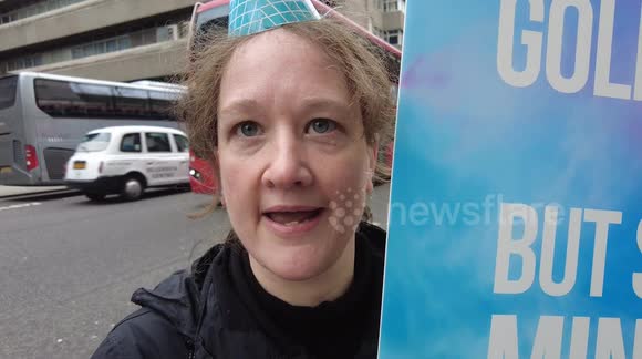 A victim protest against the cult Church of Scientology for exploiting ...