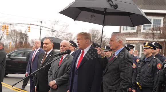 Former President Donald Trump Jr. listens as Bruce Blakeman speaks at ...