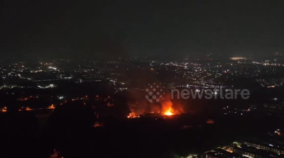 Air Surveillance Captures Aftermath of Artillery Warehouse Explosion in ...