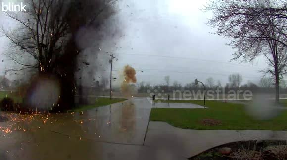 Electrifying moment: Lightning strike captured on security camera - Buy ...