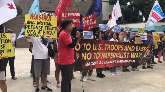 Militant groups protest Philippines and U.S joint combat exercise amid ...
