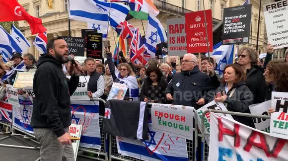 Itai Galmudy of the 'Enough is Enough' pro-Israel group rallies pro ...