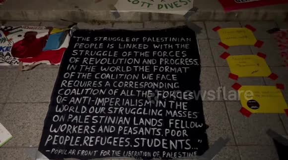 USA: Signs and banners at the Gaza Solidarity Encampment in Manhattan ...
