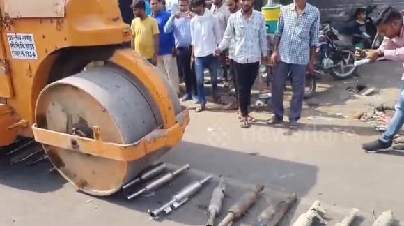 Bulldozer runs over 509 modified silencers to control noise pollution ... Bulldozer runs over 509 modified silencers to control noise pollution ...