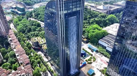 Stunning drone footage showcases world's tallest artificial waterfall ...
