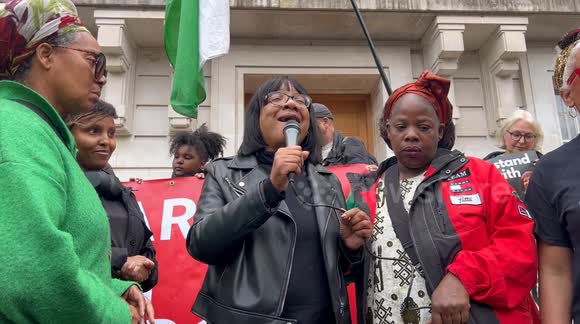 Solidarity Rally with Diane Abbott out side Hackney. Town Hall regarding her reinstatement to ...