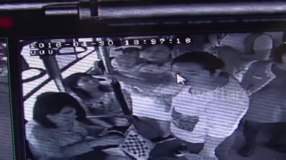 Passengers fall down after bus suddenly brakes to avoid crash - Buy ...