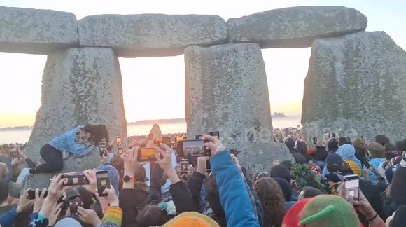 Summer solstice 2024 at stone henge, the sun starting to rise above the ...