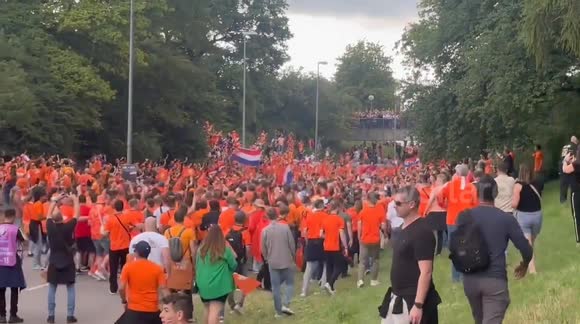 EURO 2024: Dutch Fans Dance On Munich Streets Ahead Of Match Against ...