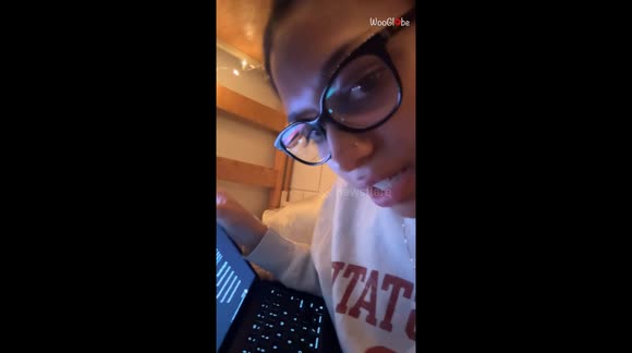 'Oops!' - Laptop takes the brunt of girl's anger as she bites it while ...