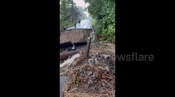 US Weather: Connecticut Flooding Destroys Roads, Traps Residents - Buy, Sell or Upload Video ...