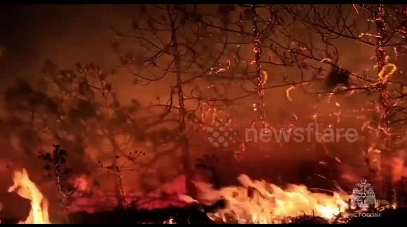 Crimea: Firefighters Evacuating Locals And Putting Out Massive 150 ...