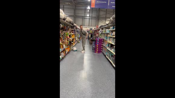 Display items get knocked over in store after boy's football flip goes ...