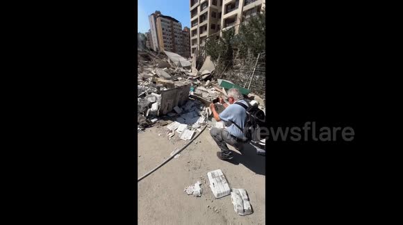 Lebanon: Destruction in the streets of Beirut after Israeli strike ...
