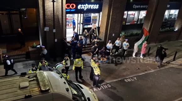 Aftermath of pro-Palestine arms embargo protest on Tower Bridge as a ...